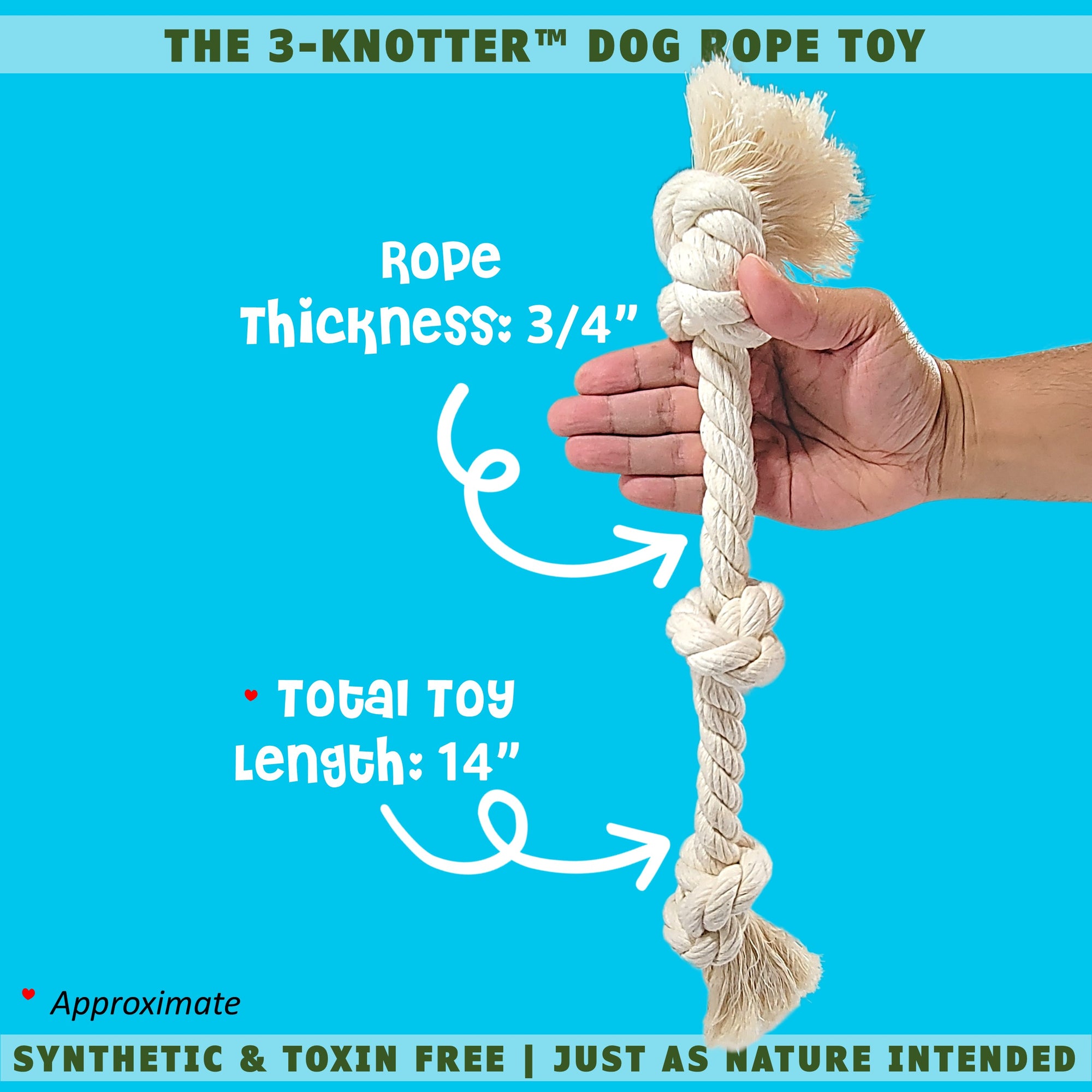 Shop for Medium-sized Dog Rope Toys - USA Made - toe beans